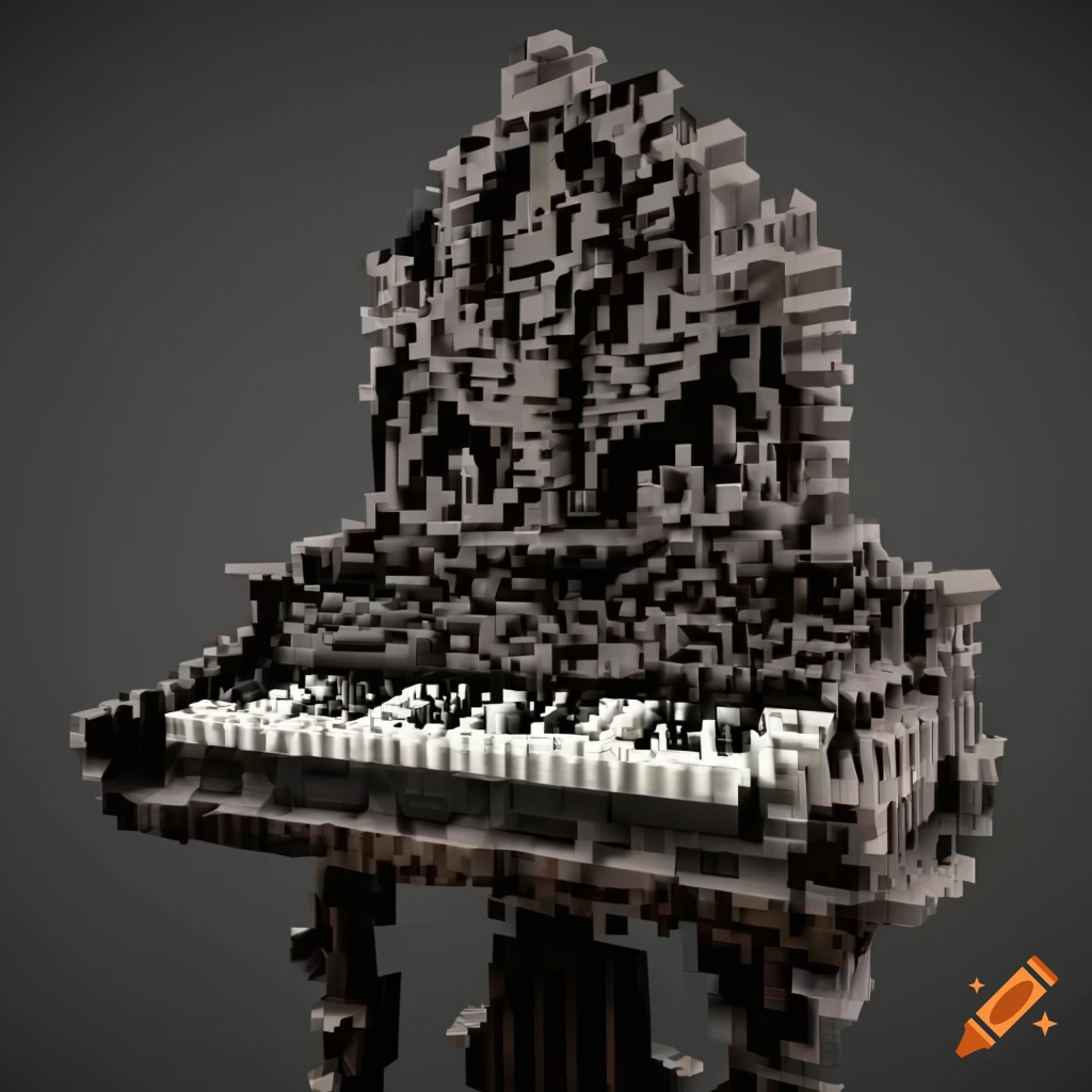 Gothic-style music keyboard with bone-like keys on Craiyon