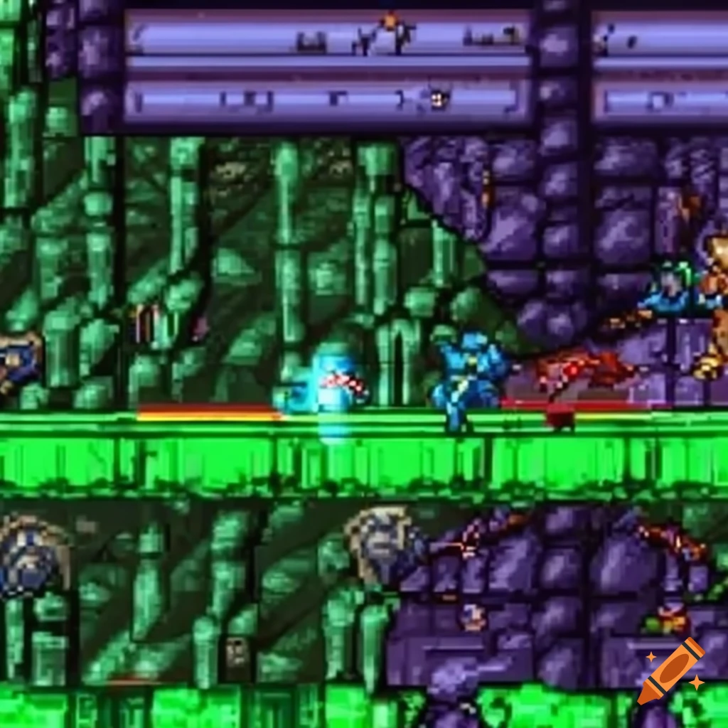 Screenshot of a 2d metroid sidescroller game