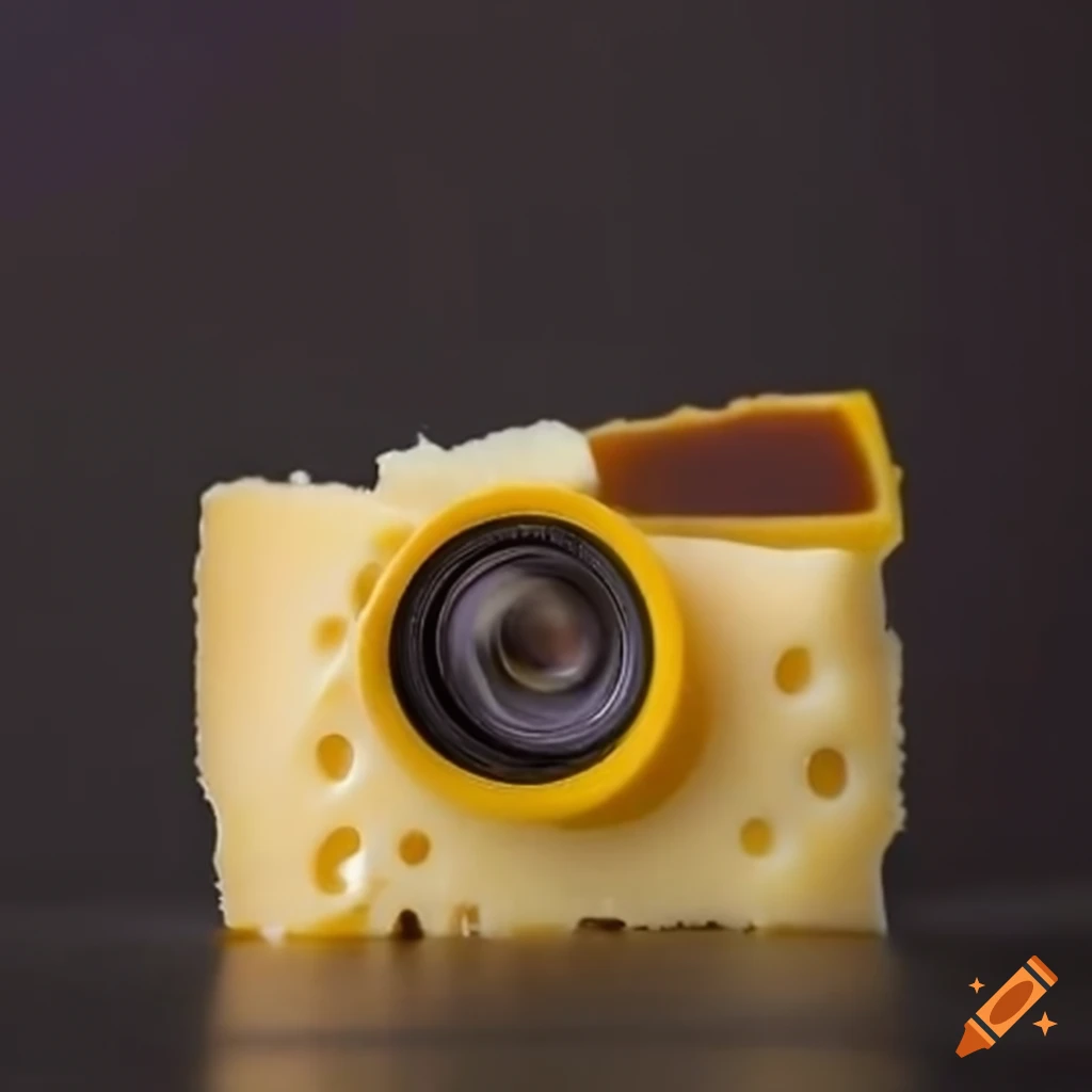 Camera made of cheese on Craiyon