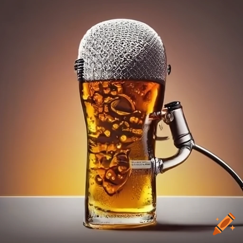 Microphone with a beer theme