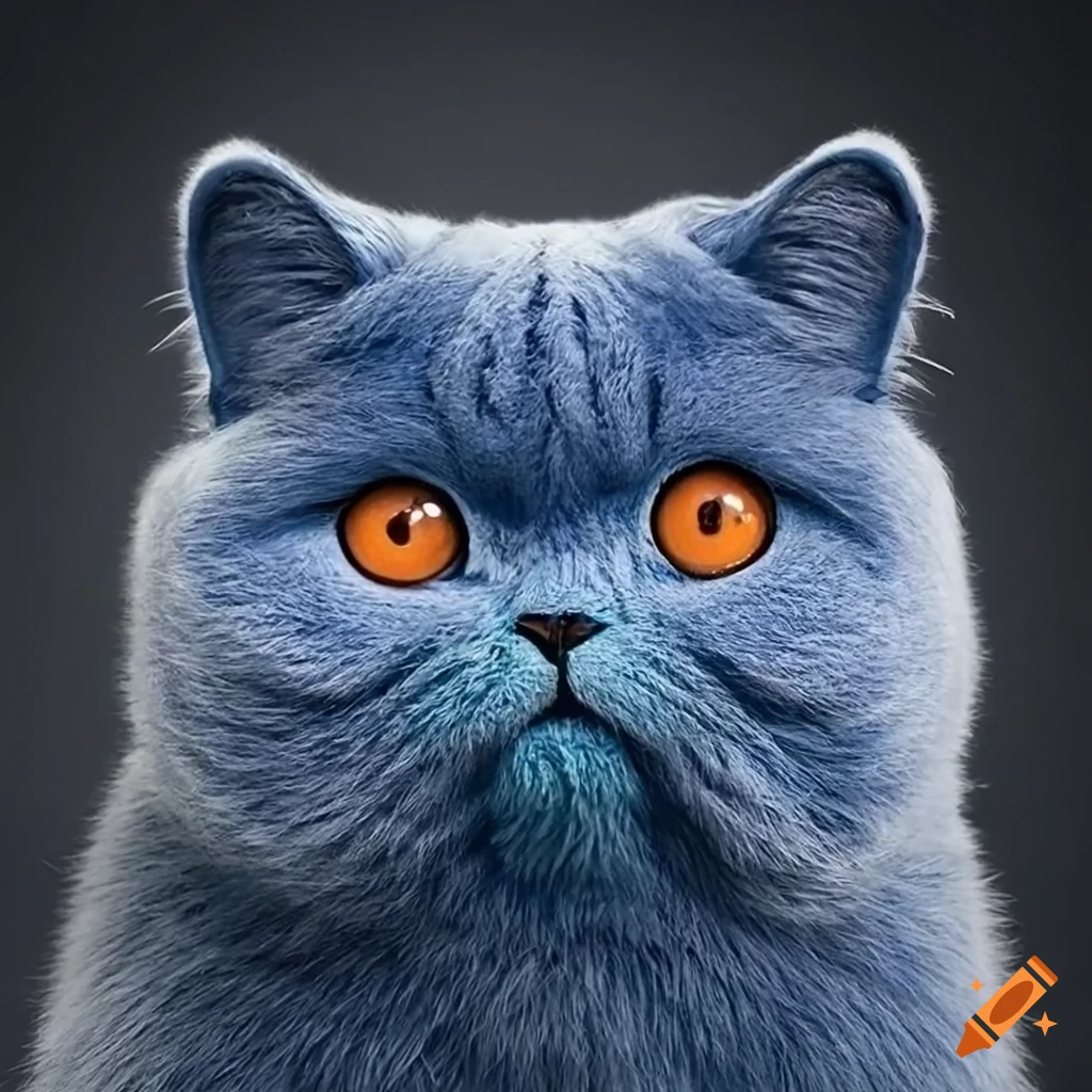 Realistic image of a cute blue fur cat