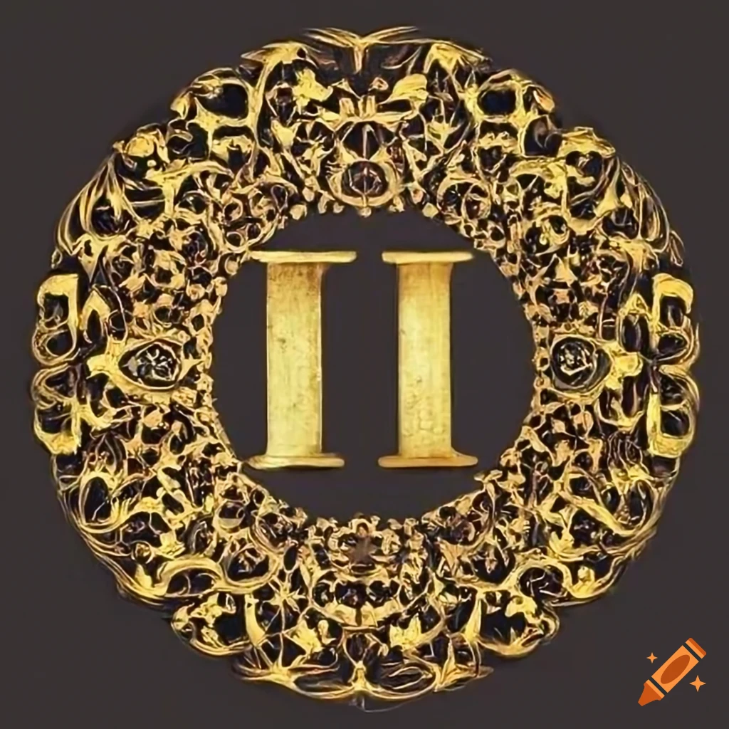 Elegant gold logo with intertwined needles and yarn on Craiyon