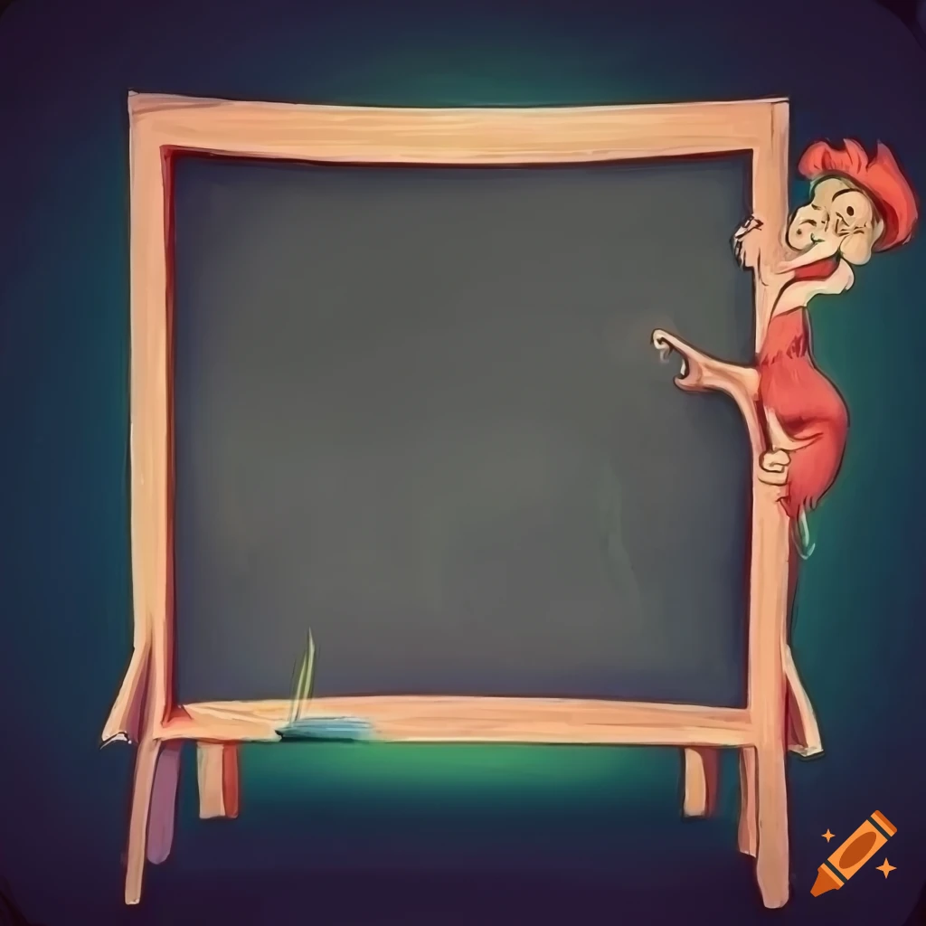 Colorful humorous book illustration of game rules on a blackboard on ...