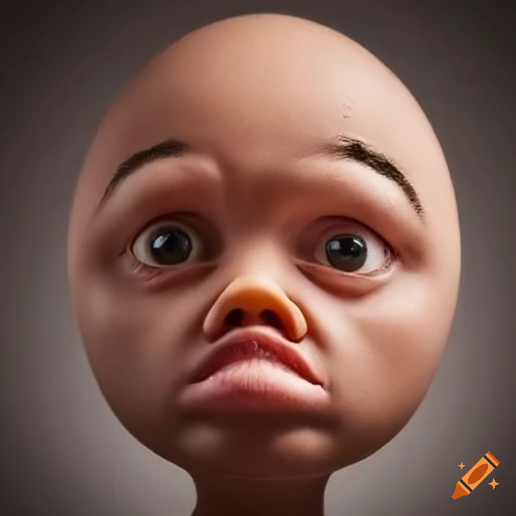 Cartoon grumpy egg head