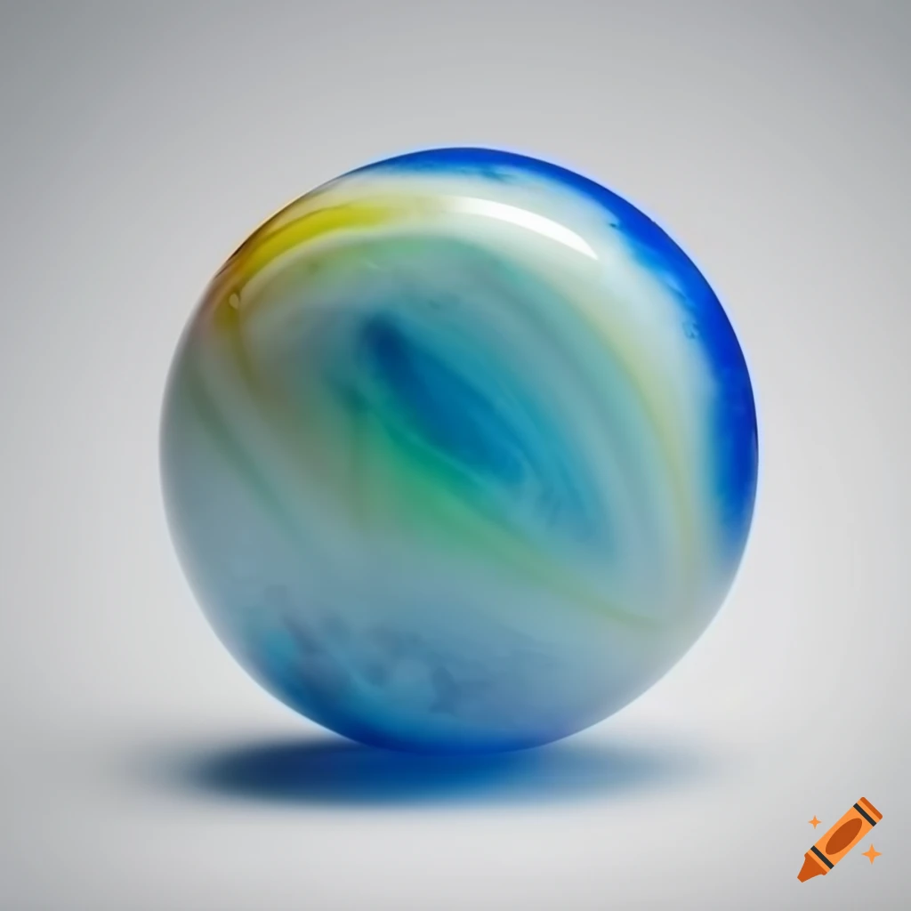 Marble ball on white background