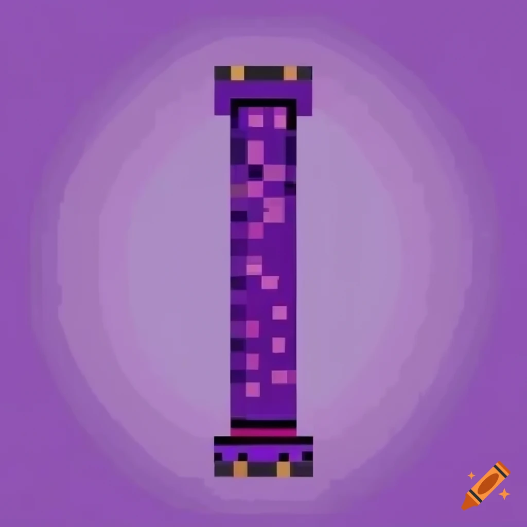 Pixelated purple column in retro video game style