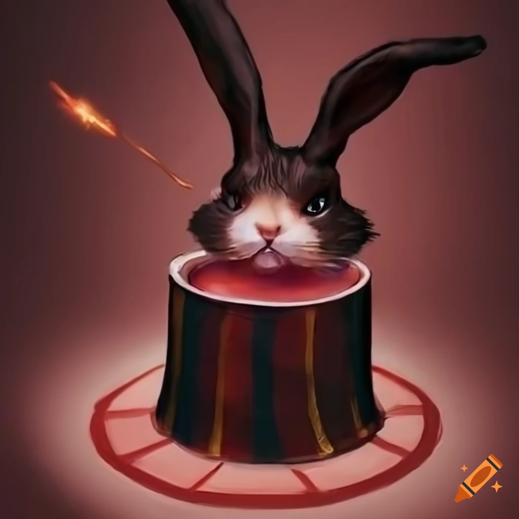Concept art of a magician's hat with a rabbit inside