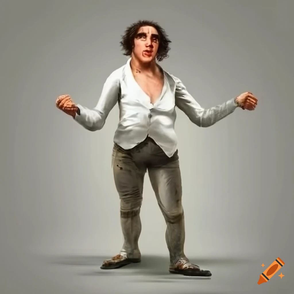 Man with raised arms against guns like goya's tres de mayo