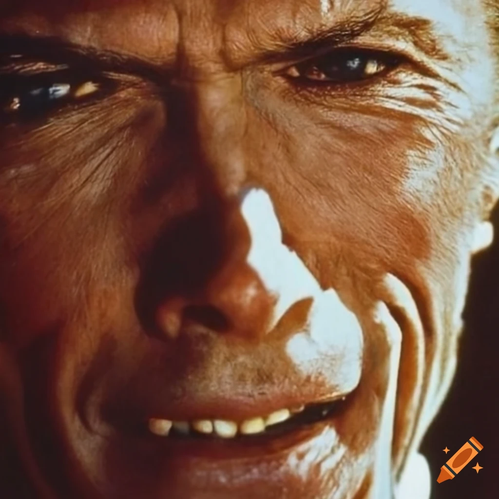 Closeup portrait of a young clint eastwood on Craiyon