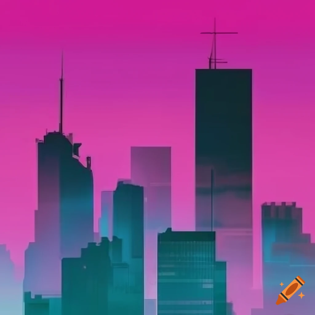 Chillwave cityscape with social contradictions on Craiyon