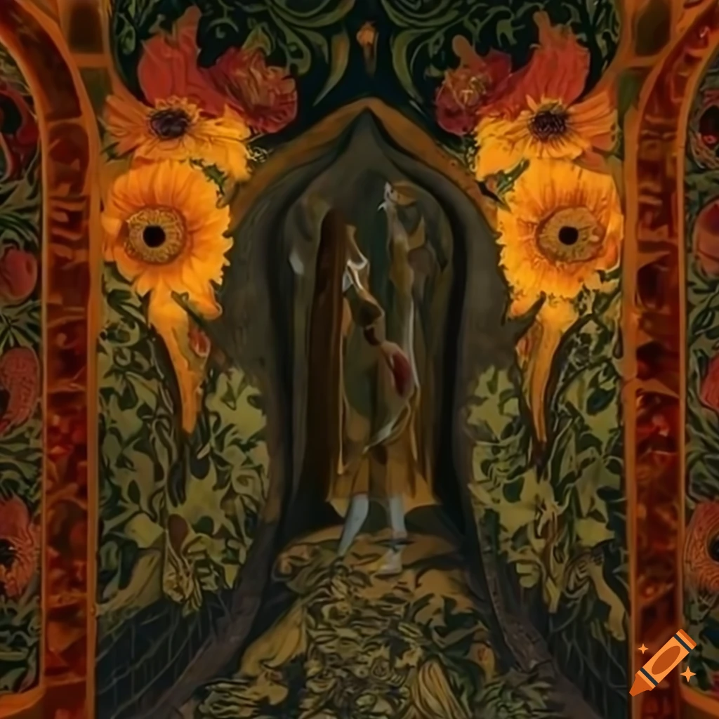 3D illustration of a magical Raven with religious attire in a garden on ...