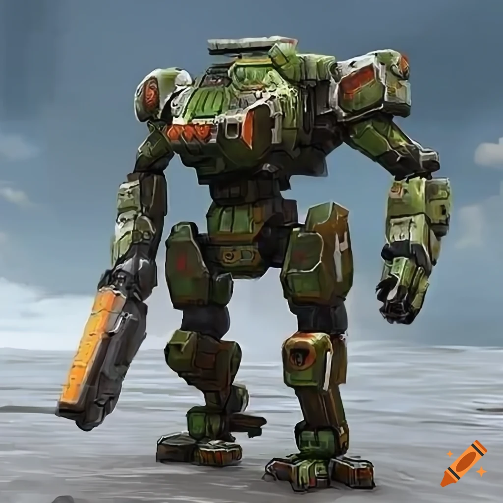 Image of a futuristic war mech on Craiyon