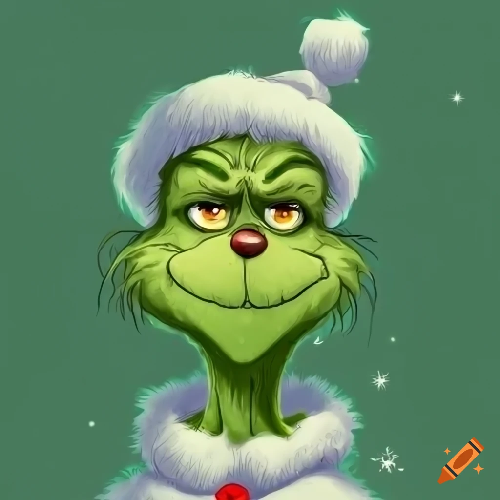 Grinch cartoon character in christmas style