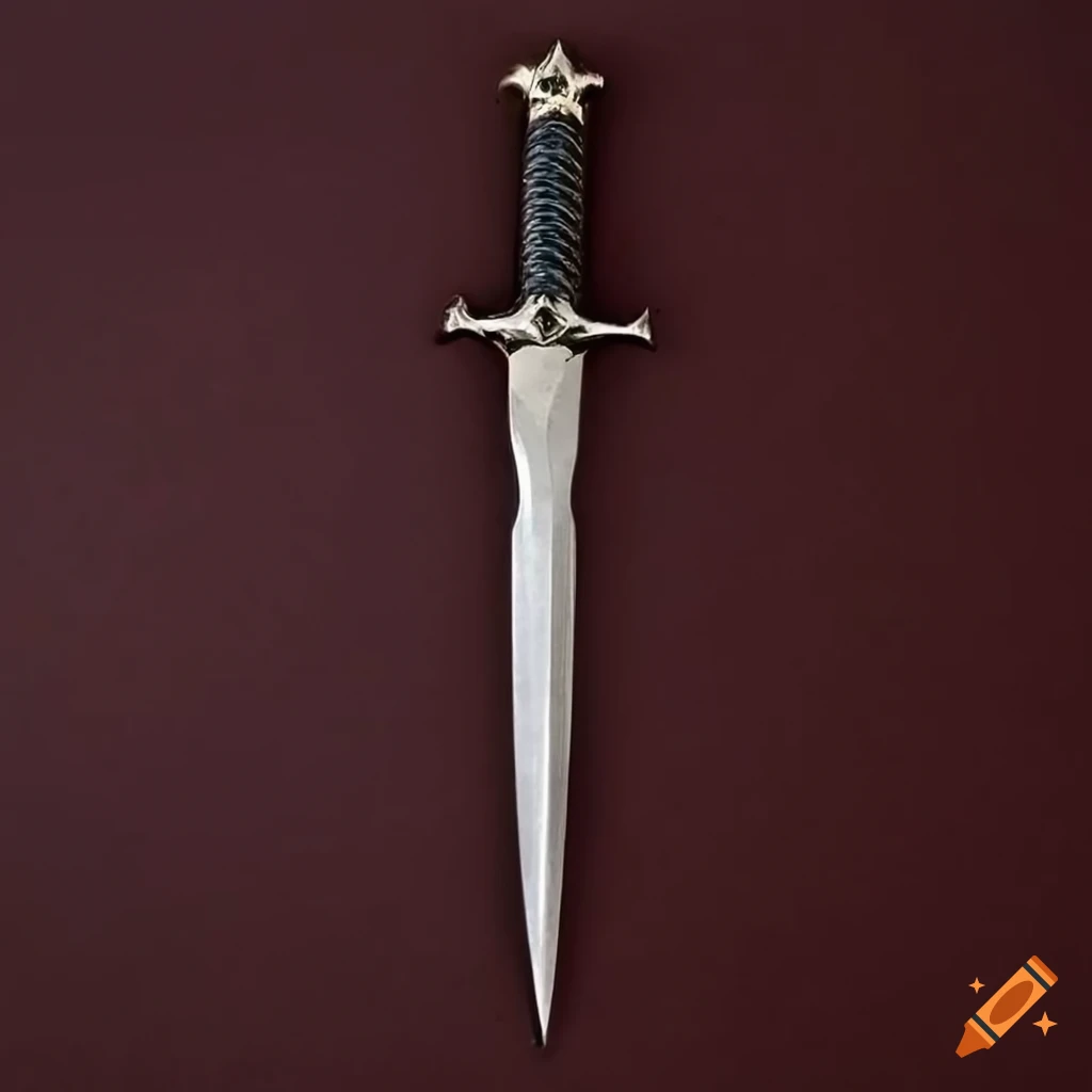 Intricately carved black dagger