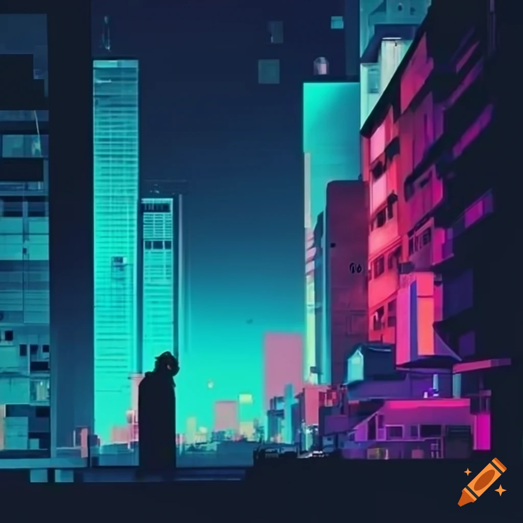 Chillwave cityscape with social contradictions on Craiyon