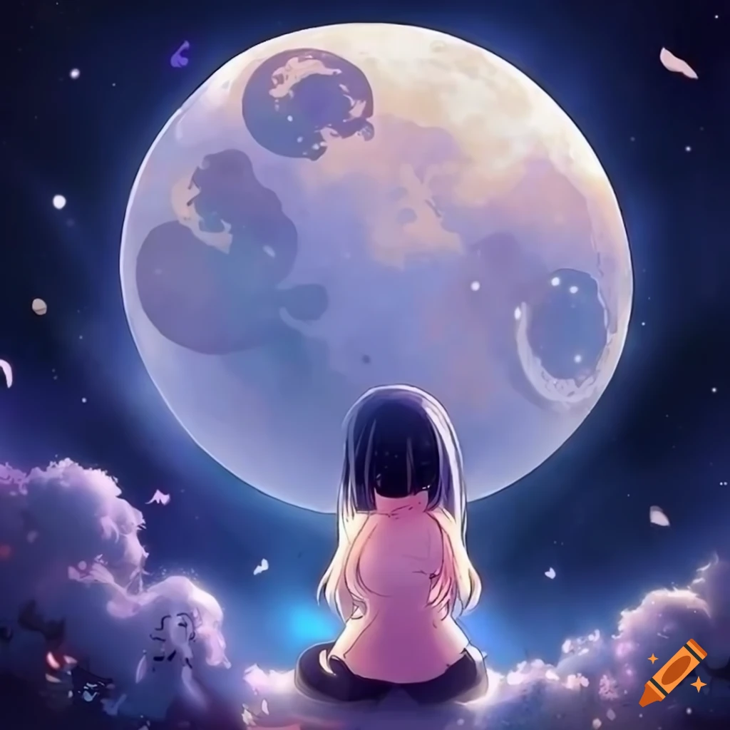 Adorable anime moon illustration on Craiyon