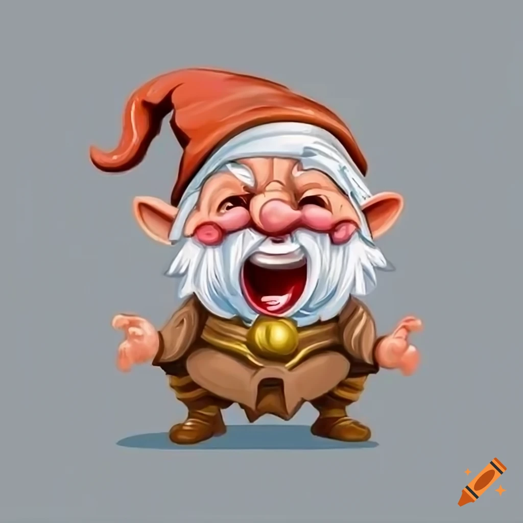 Cartoon image of a laughing dwarf on Craiyon