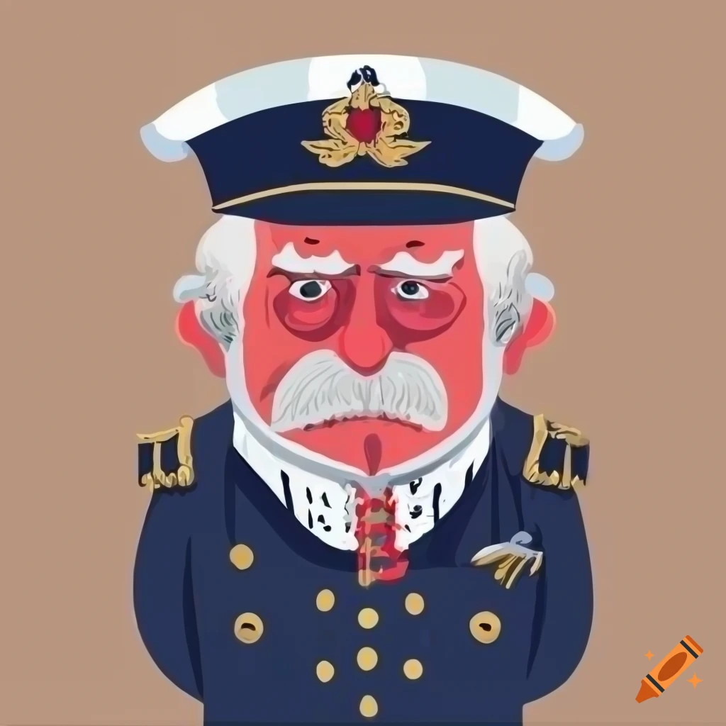 Vector art of an angry british navy admiral