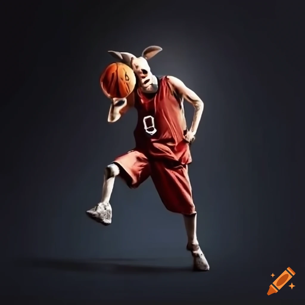 Goat playing basketball