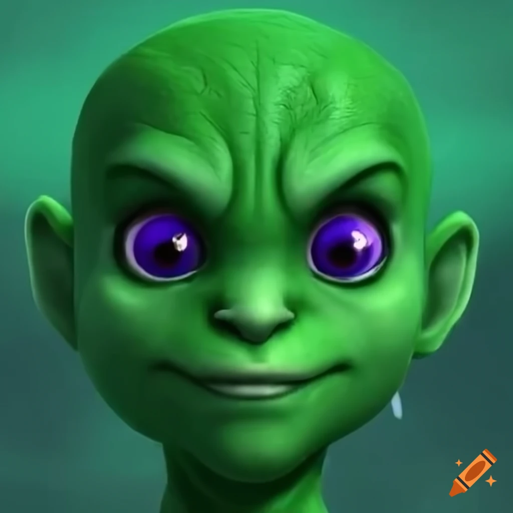 Image of a small green magical humanoid creature with big ears on Craiyon