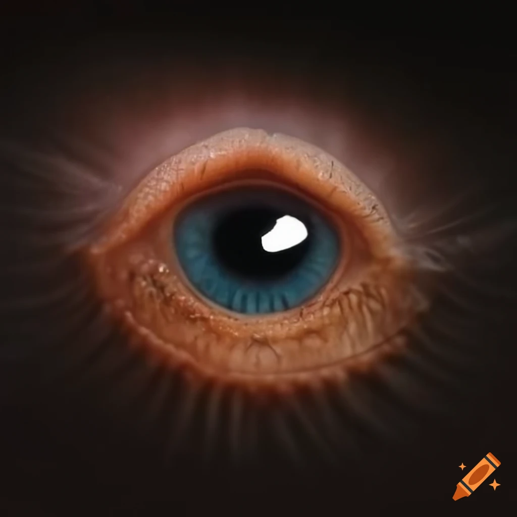 Close-up of an octopus eye on Craiyon