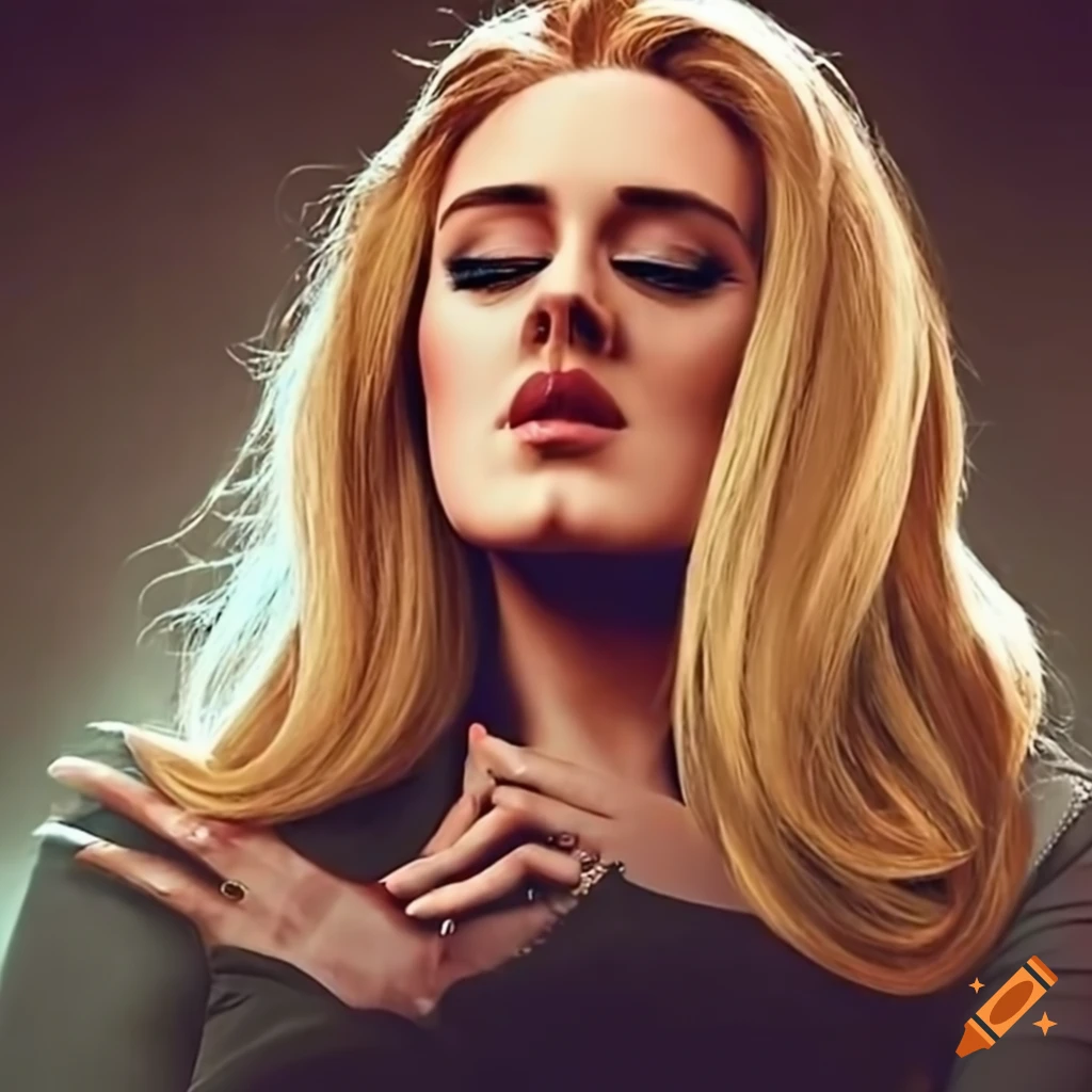 Adele performing on stage on Craiyon