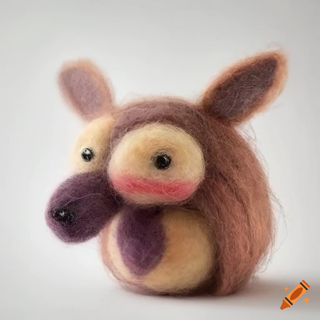 Felting craft of happy nature creatures on Craiyon