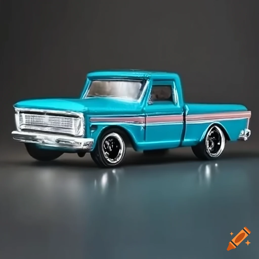 Super realistic diecast car of a 1967 F100 on Craiyon