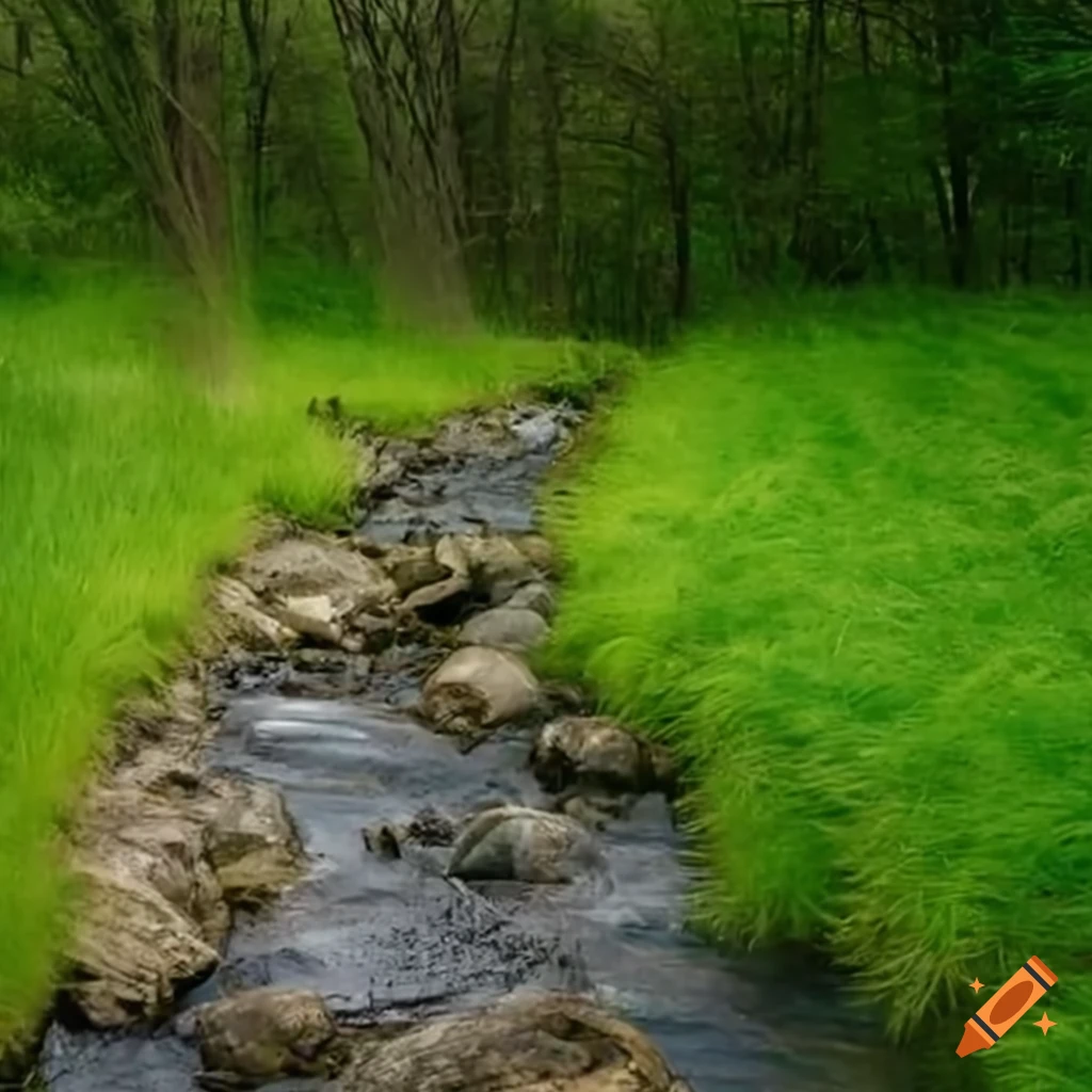 Picture of a stream and grass