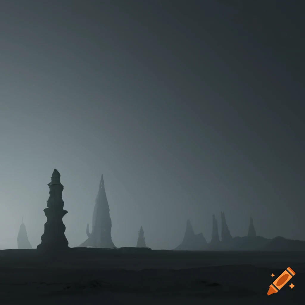 Otherworldly alien landscape on Craiyon