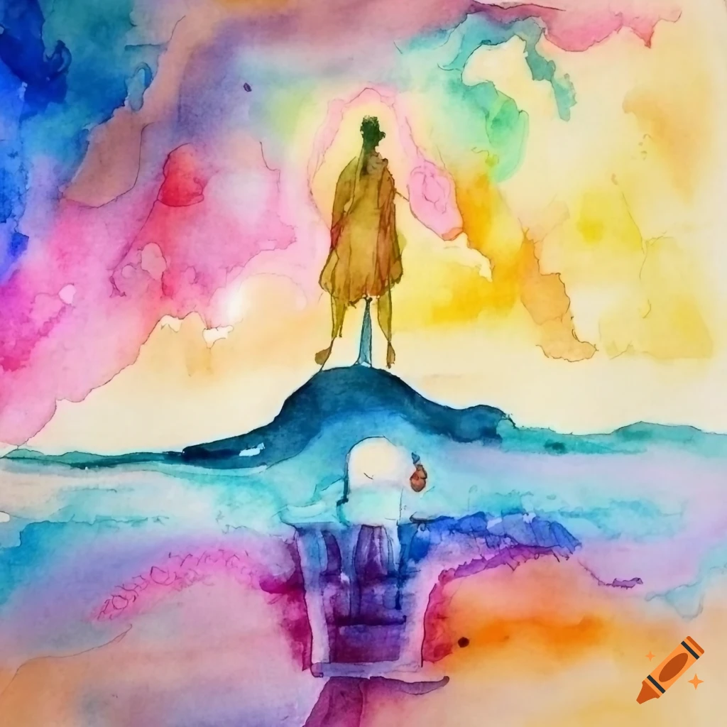 Watercolor painting of the spirit world on Craiyon