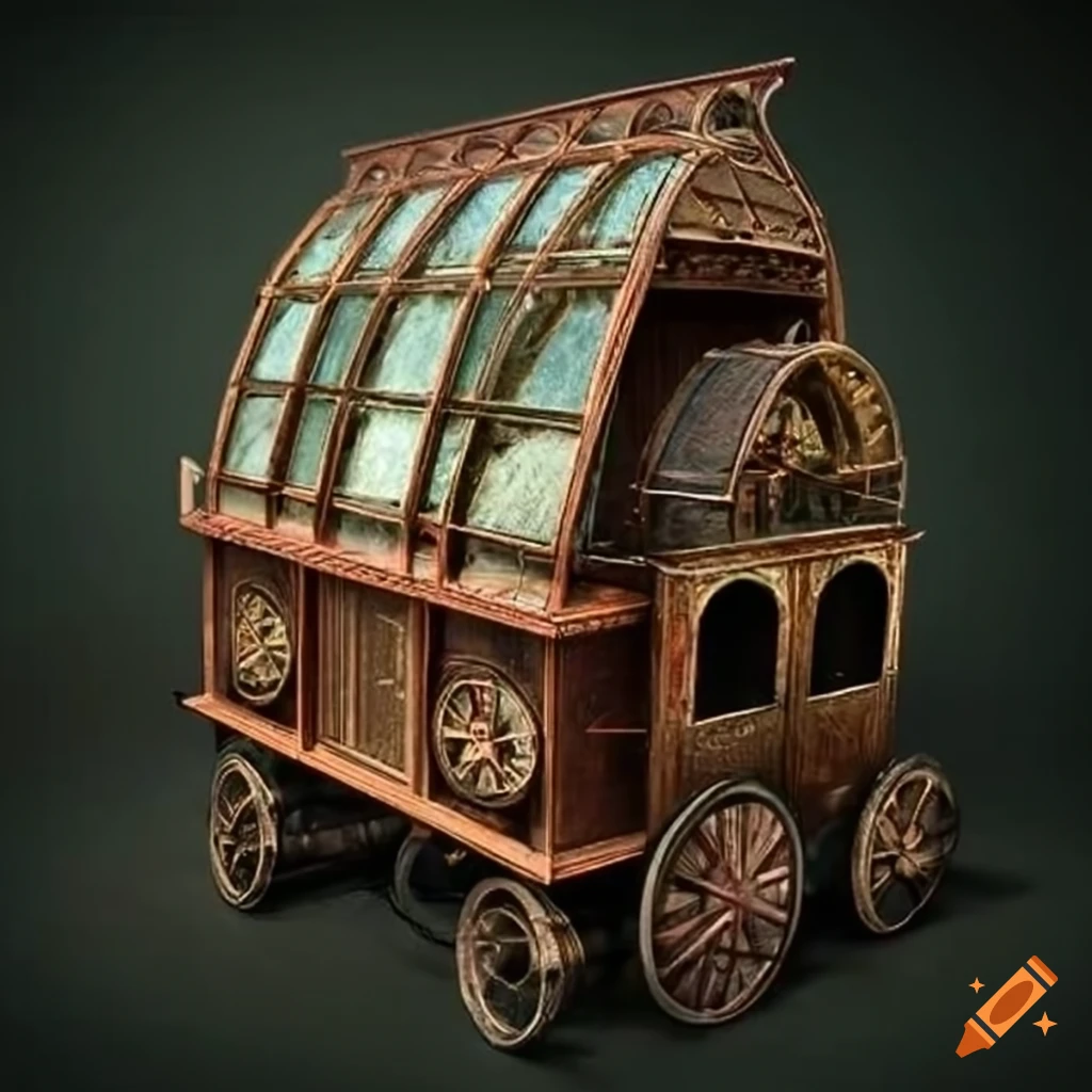 Fantasy medieval shopping wagon stylized on Craiyon