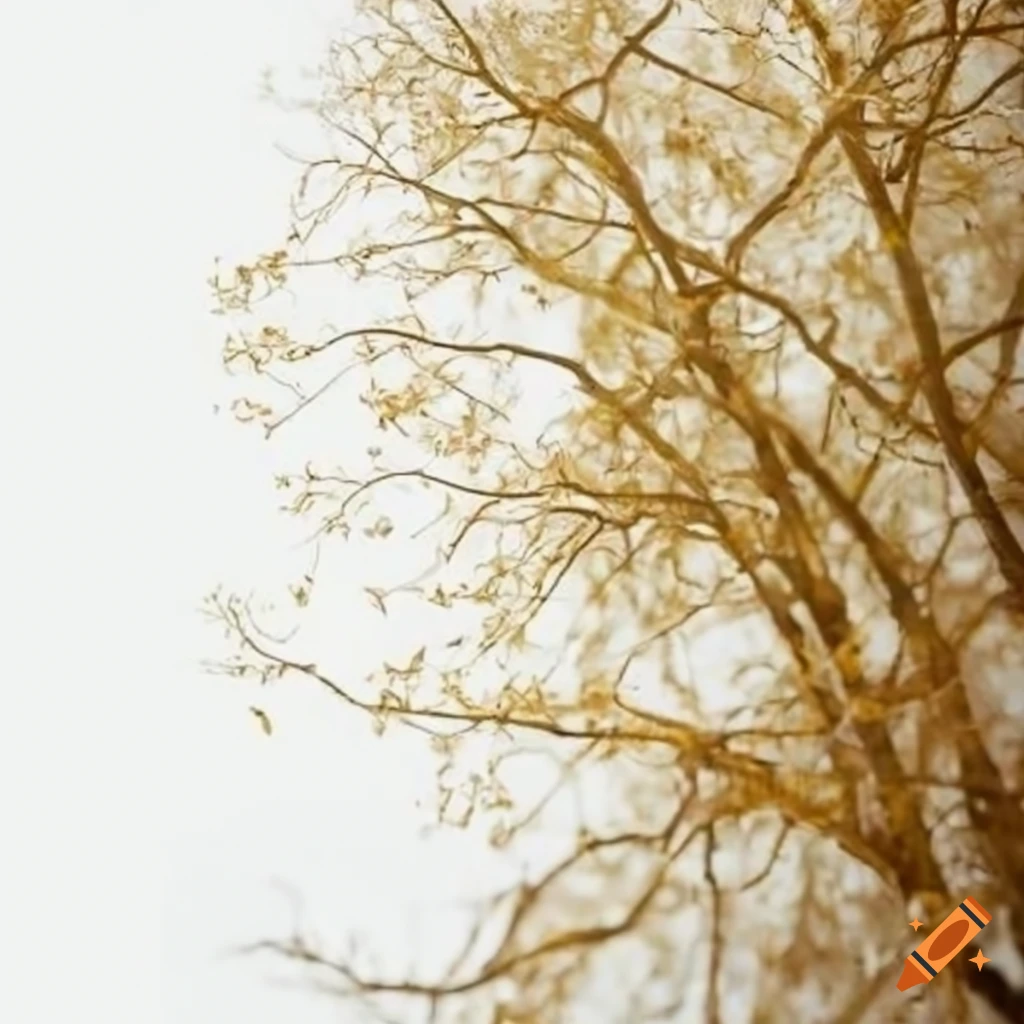 Golden tree branches on a white background on Craiyon