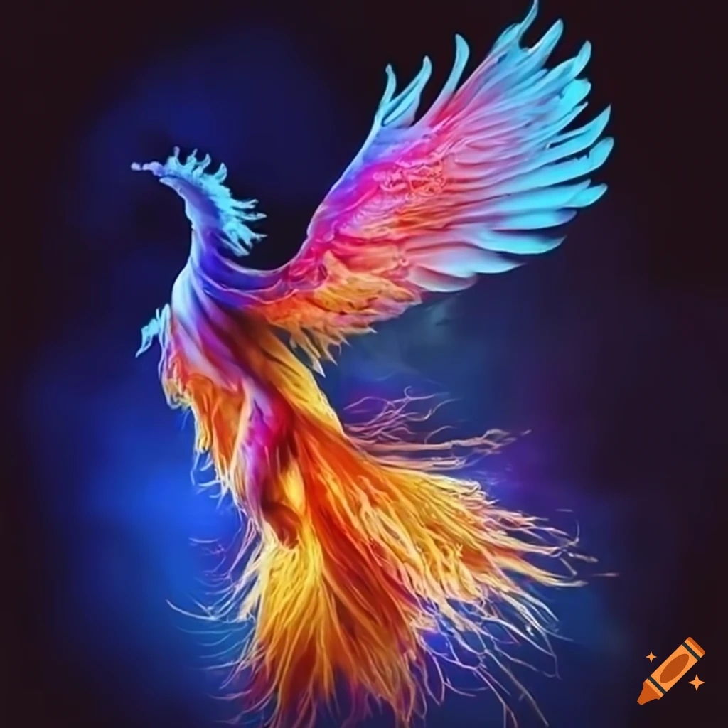 Art of a firebird playing a trumpet on Craiyon