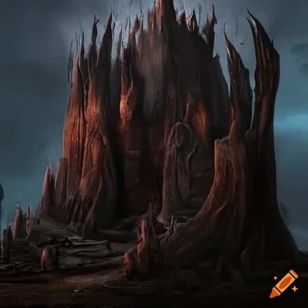 Apocalyptic landscape of a desolate hellscape