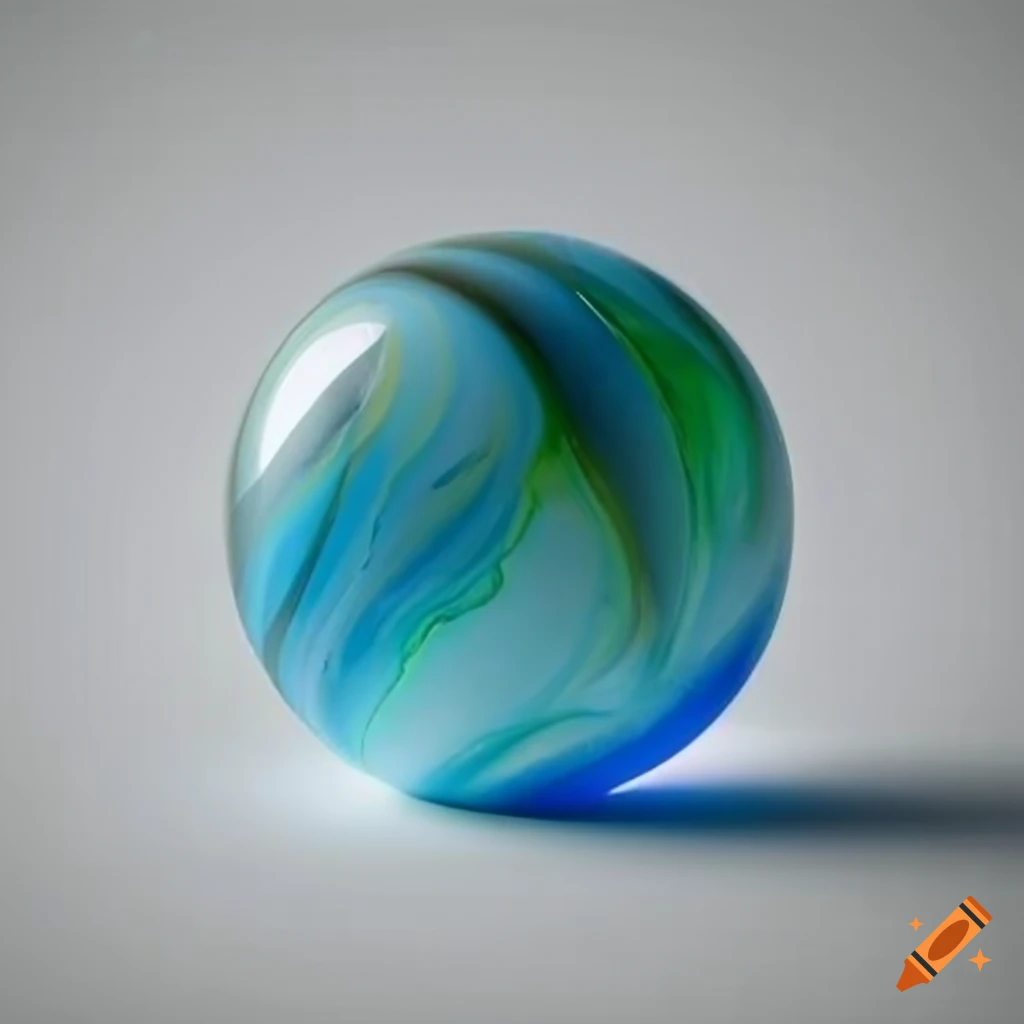 Marble ball on white background