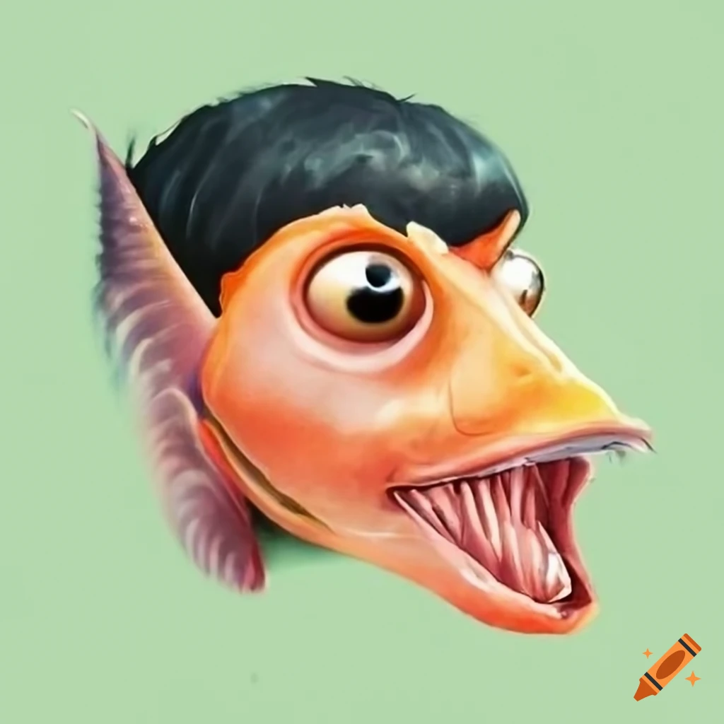 Close-up of a fish's nose on Craiyon