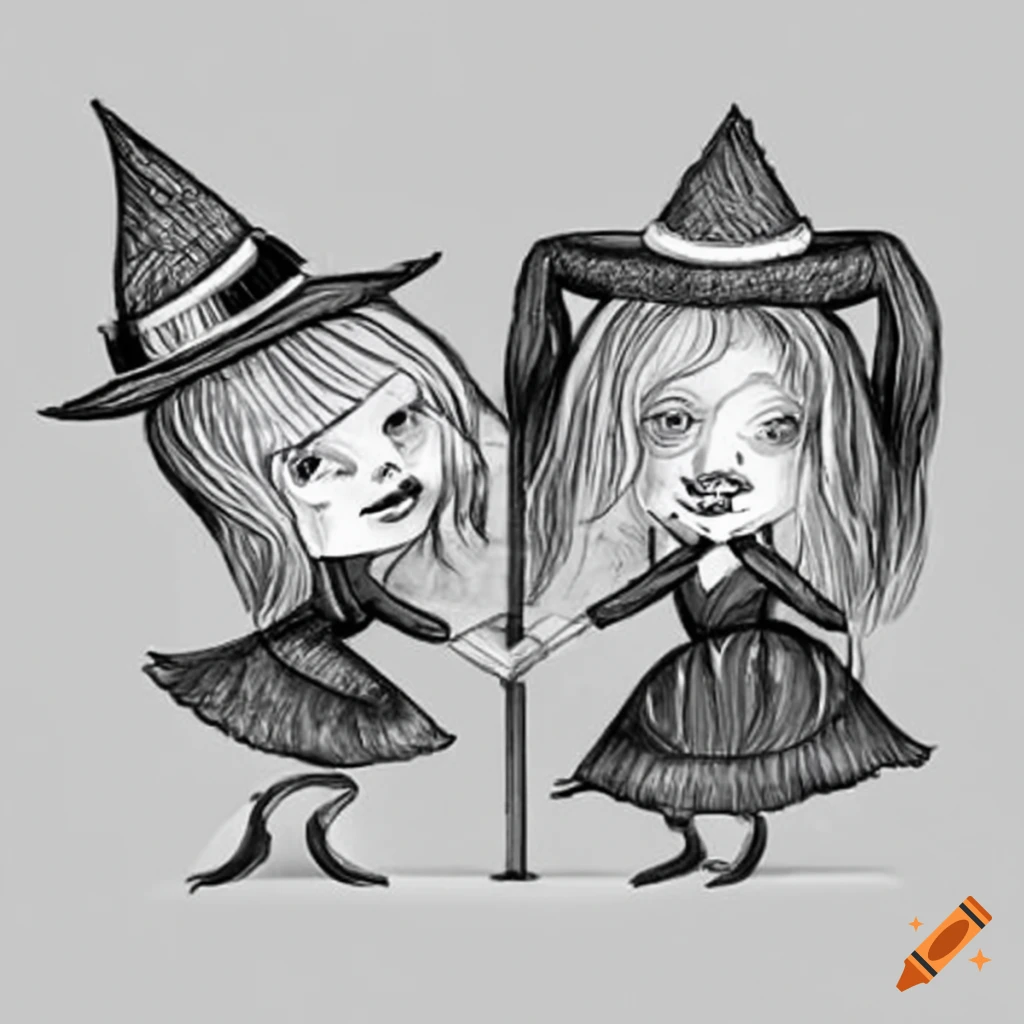 Illustration of two witches arguing on Craiyon
