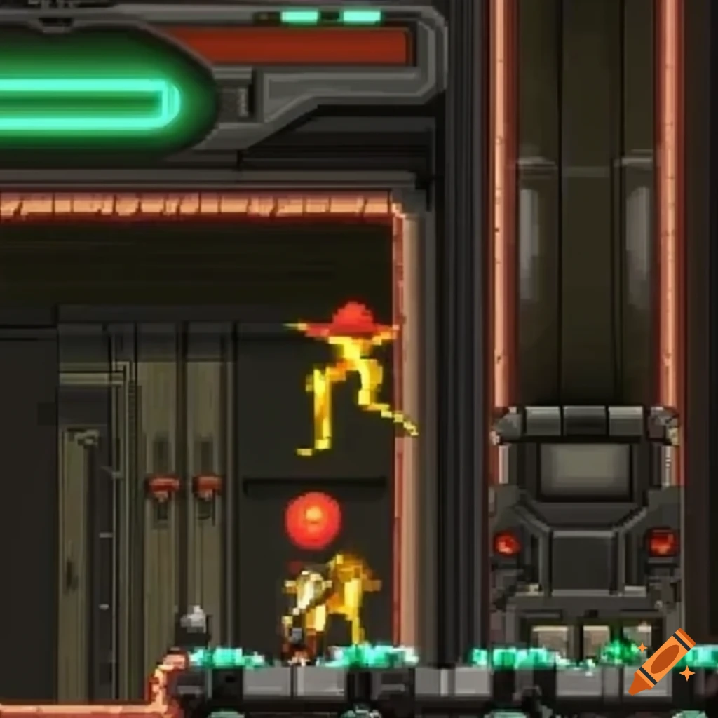 Screenshot from a 2d metroid sidescroller game on Craiyon
