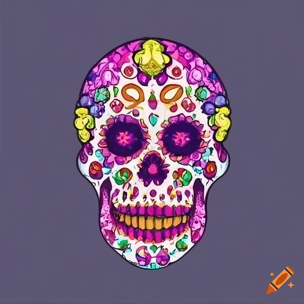 Simple sugar skull design on Craiyon