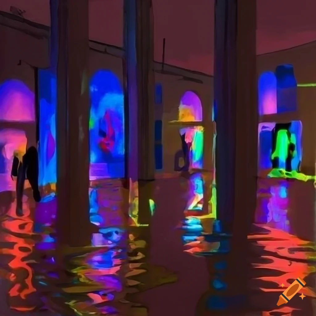 Surreal artwork of melting people on the street on Craiyon