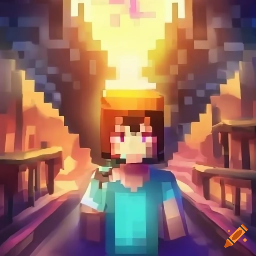 Celebration of a minecraft server on Craiyon