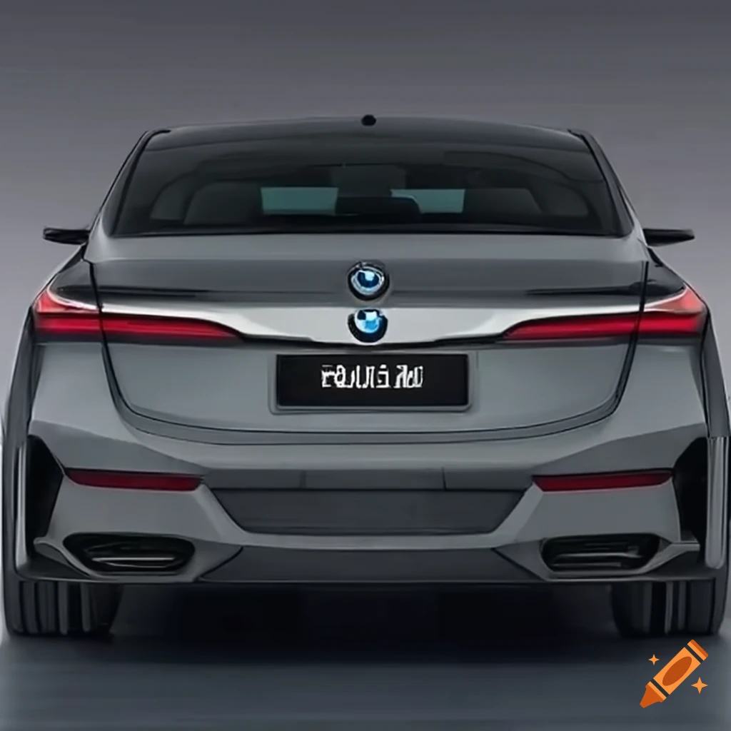 Dark gray bmw 9 series rear view