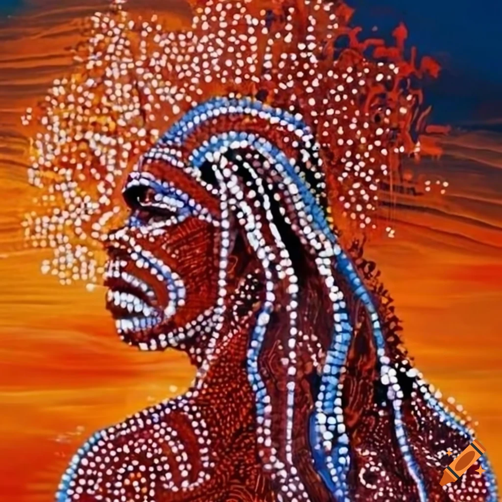 Aboriginal spirit in the night sky on Craiyon