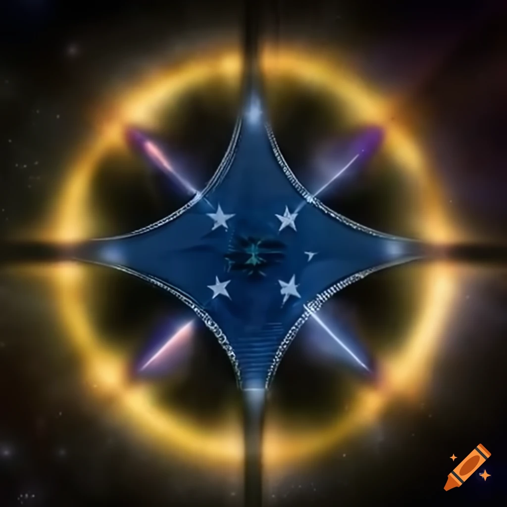 Fictional nation's flag with a dynamic star on Craiyon