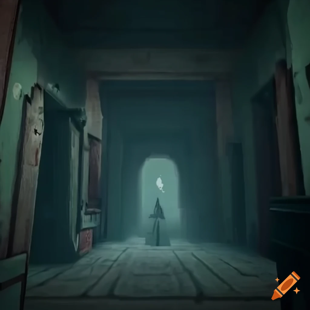 Screenshot of a unique horror game with surreal visuals on Craiyon