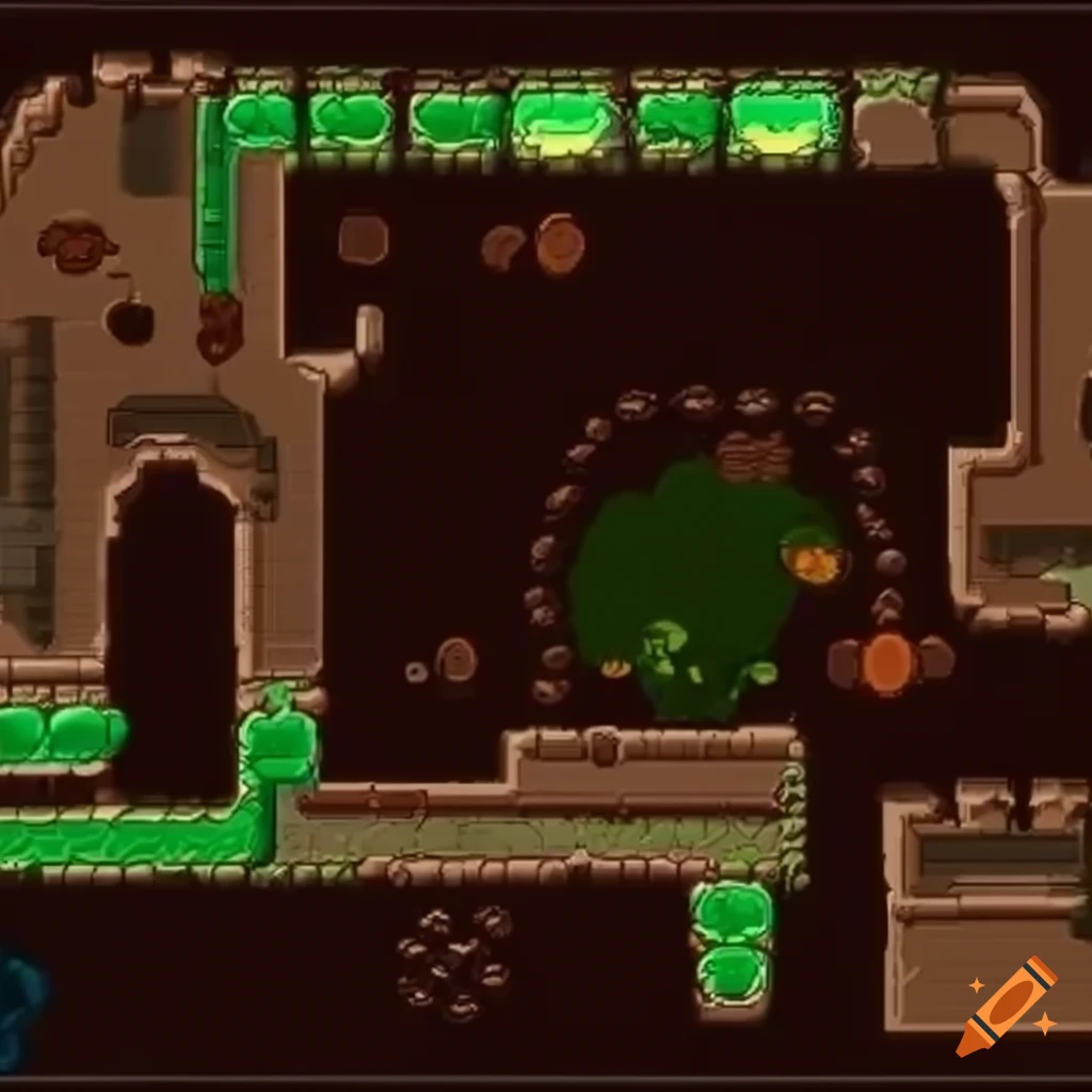 2d game layout map with bubbles on Craiyon