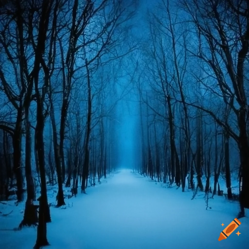 Blue artwork of a majestic and resolute lady