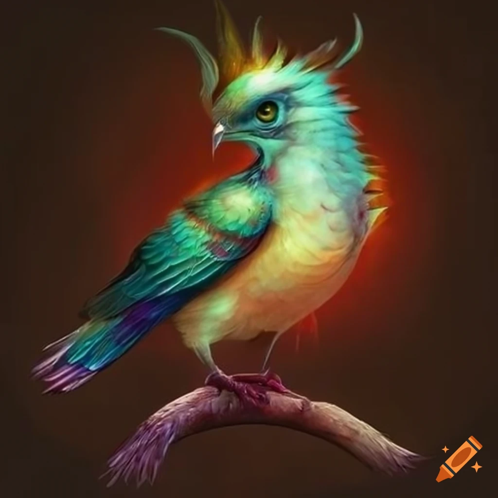 Fantasy bird illustration on Craiyon