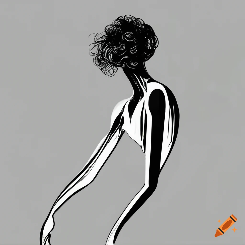 Abstract line art of a dancing figure on Craiyon